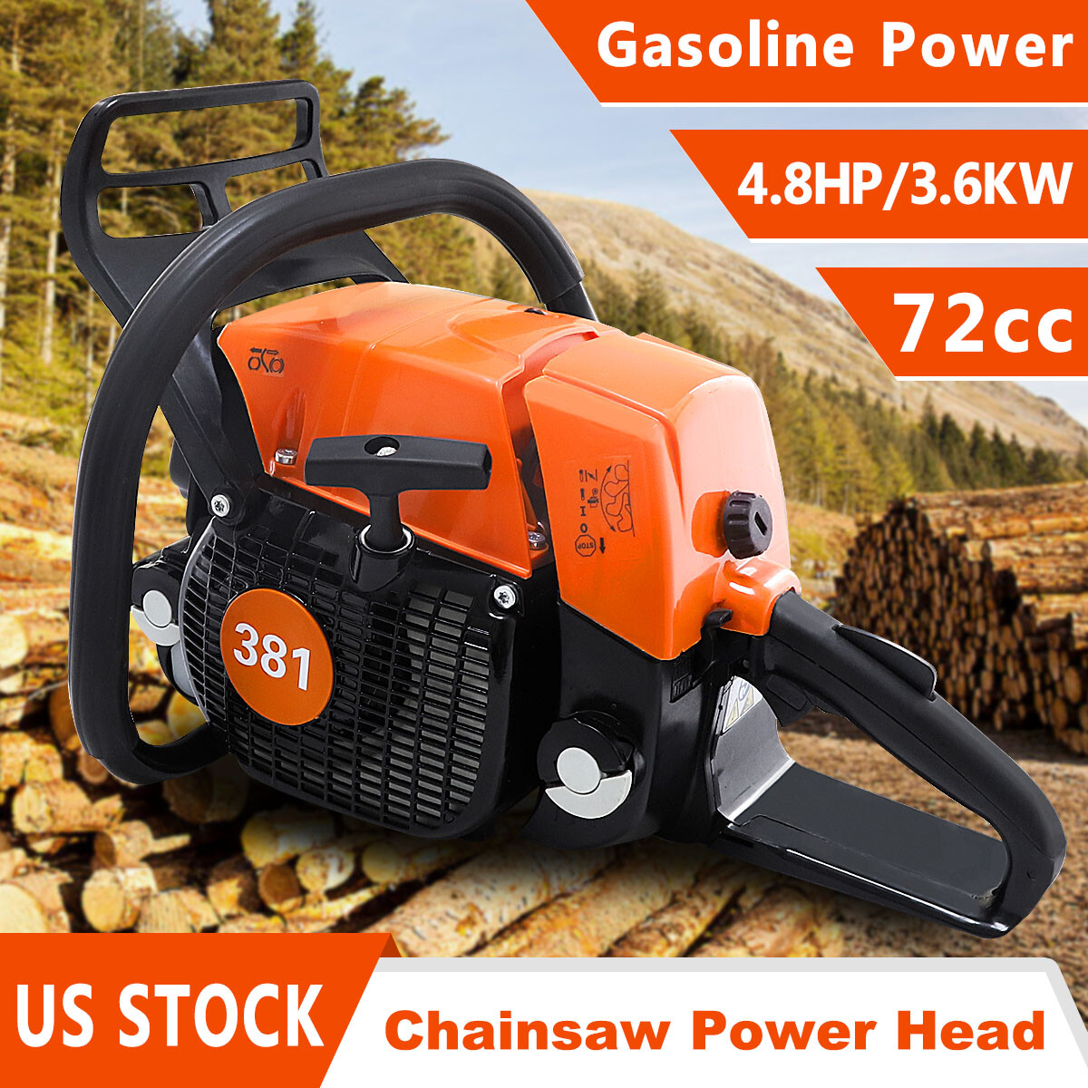 For Stihl MS380 MS381 Top Handle Chainsaw Gas Power Head Fit For 24/36 ...