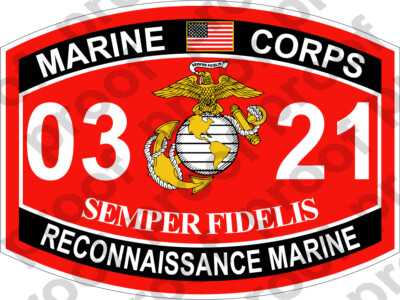 STICKER USMC MOS 0321 RECONNAISSANCE MARINE ooo USMC Lisc No 20187 | eBay