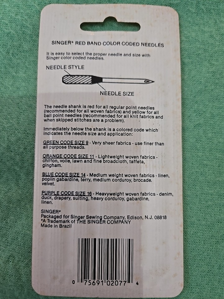 4 Red Band Needles Style 2020 (2077) Heavy Wt 100/16 | eBay