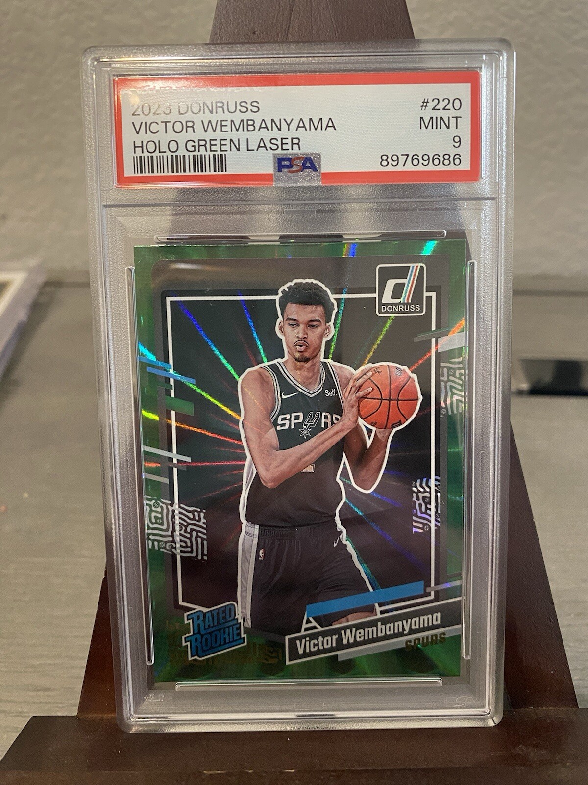 2023 Panini Donruss Victor Wembanyama Holo Green Laser Rated Rookie PSA ...