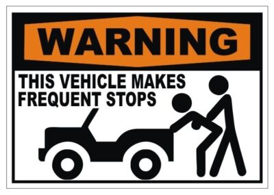 Warning FREQUENT STOPS Vinyl Bumper Sticker Decal | eBay UK