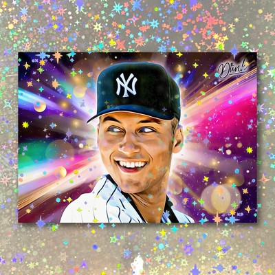 Derek Jeter Holographic Star Portrait Sketch Card Limited 1/5 Dr. Dunk ...