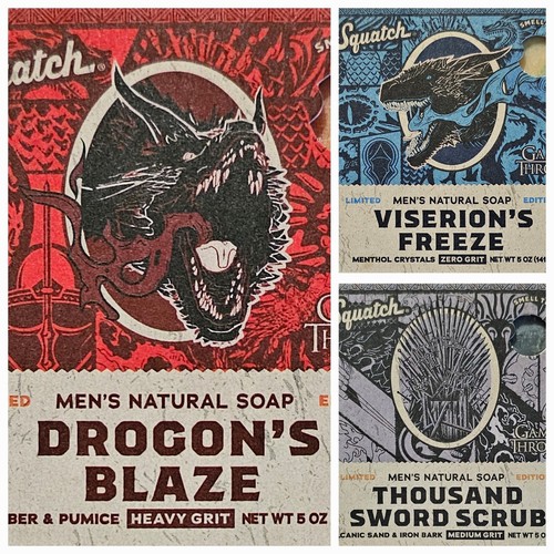 Dr Squatch Soap Game of Thrones Limited Edition Collection All 3 Bars ...