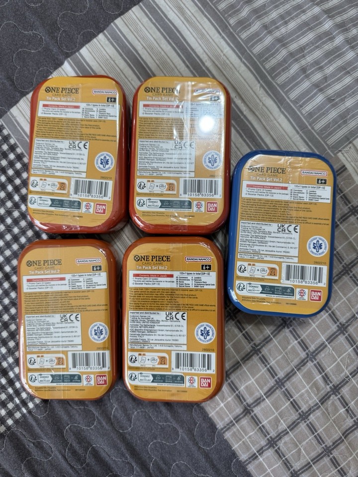 One Piece Tin Packs Vol. 2 (TS-02 OP-13) - Lot of 5 - Sealed | eBay