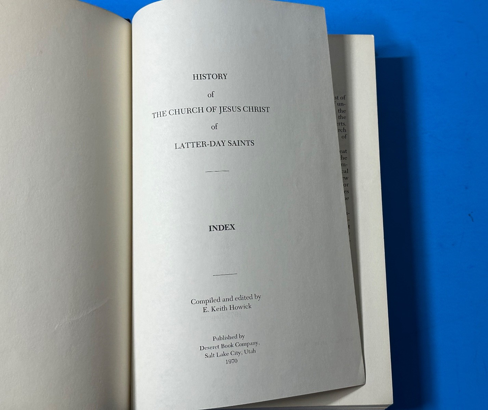 INDEX History of Church of Jesus Christ Joseph Smith Roberts Mormon ...