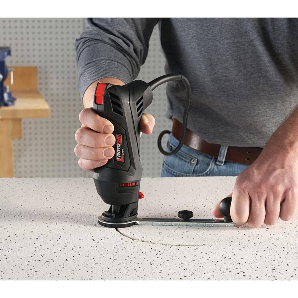 Rotozip 5.5 Amp Corded 1/4 in. Rotary RotoSaw Spiral Saw Tool Kit ...