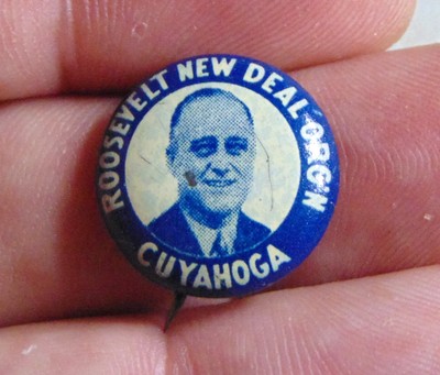 Franklin Roosevelt FDR 1936 Ohio campaign pin button political | eBay