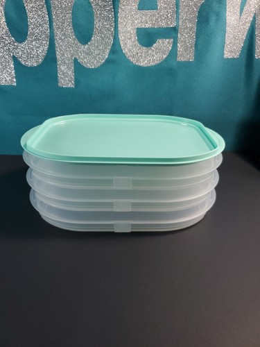 Tupperware Fridge Stackable Organizer Sheer And Mint Deli /cheese ...
