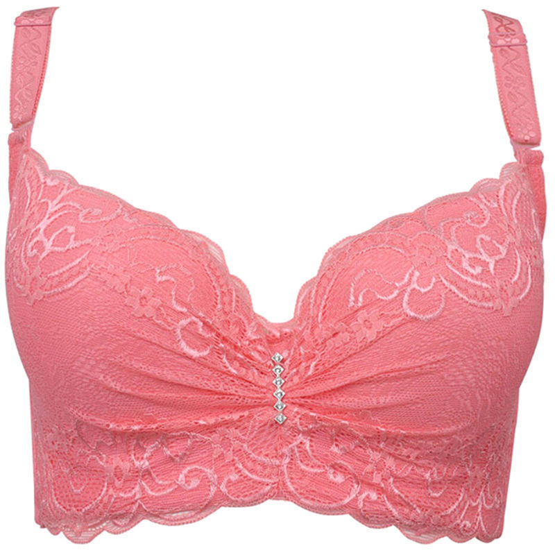 Women Push Up Bra Lace Underwire Plunge Brassiere Deep V Underwear C D ...