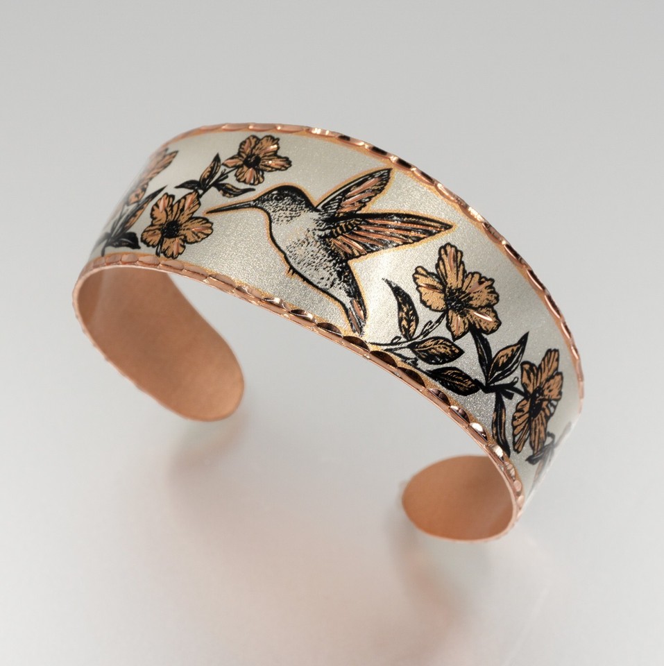 Artisan Copper Hummingbird Cuff Bracelet for Women Unique Hummingbird ...