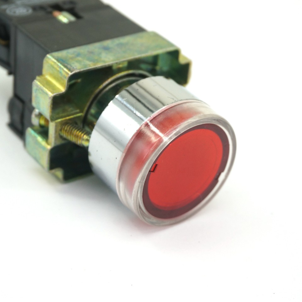 XB2BW34B1C N/O Momentary Red Flush Pushbutton With 24V AC/DC Pilot ...