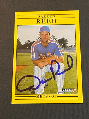 Darren Reed Signed 1991 Fleer Card Auto New York Mets Autograph ...