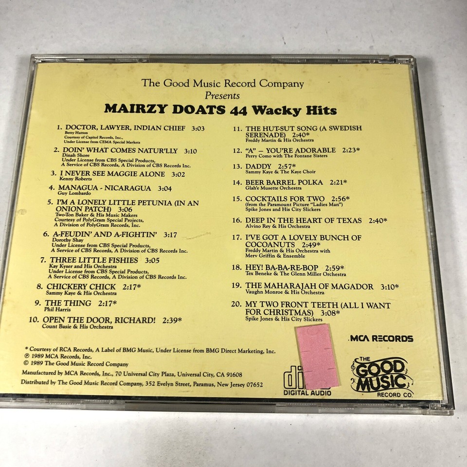 Mairzy Doats 44 Wacky Hits - DISC TWO - AUDIO CD | eBay