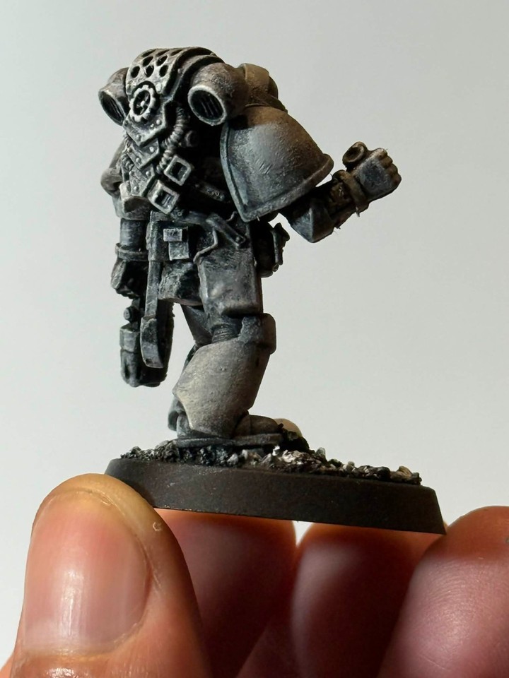 True scale Space Marine First Born 40k Mark 7 helmet | eBay