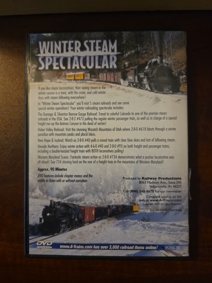 WINTER STEAM SPECTACULAR DVD 2007 Steam Locomotives Railroad Action ...