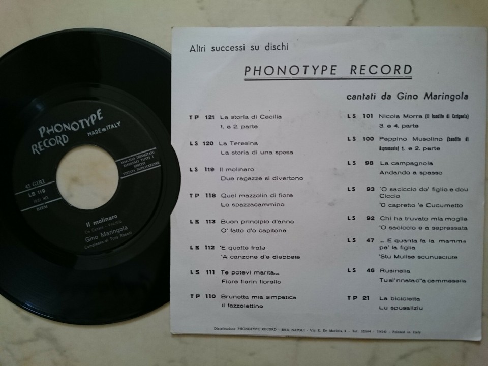 Gino Maringola Two Girls Have Fun / The Molinaro *60 Phonotype Record ...