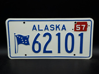 1957 ALASKA License Plate With TAB | eBay