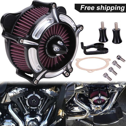 Motorcycle Turbine Air Cleaner Intake Filter Kit Cnc for Harley ...