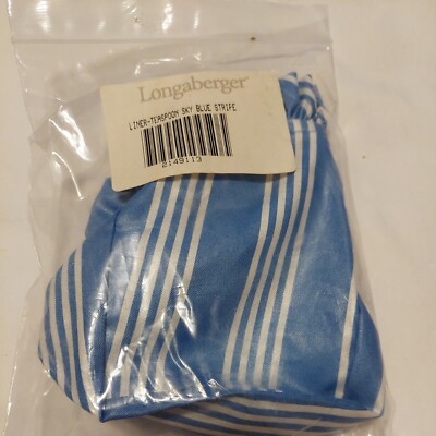 Longaberger Blue Stripe Teaspoon Basket Over the Edge Liner #2149113 ...