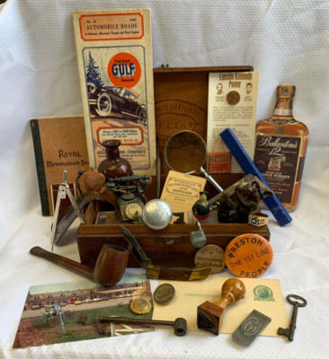 Vtg Mixed Collectors Trinket Lot Box Bottle Figures Knife Pipe Jewelry ...