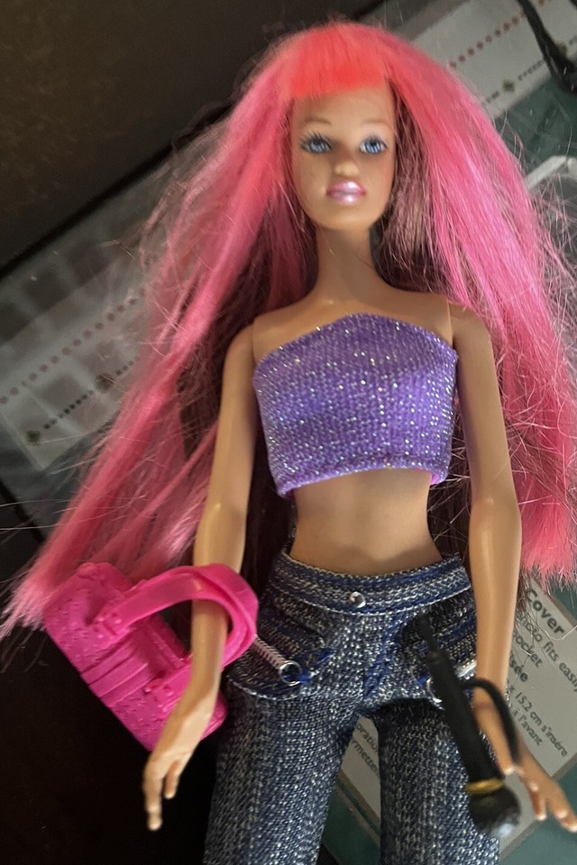 Jam N Glam Barbie Doll Teresa Brown and Pink Straight Hair Flex Waist ...