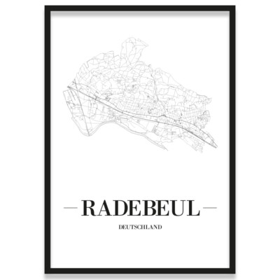 JUNIWORDS Stadtposter, Radebeul, Weiß, Kunstdruck Plan Map | eBay.de