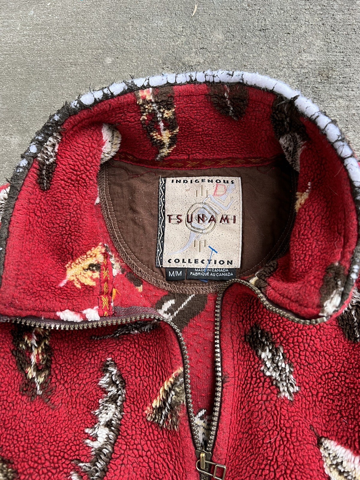 Vintage Tsunami 90s Native Feather Quater Zip Fleece … - Gem