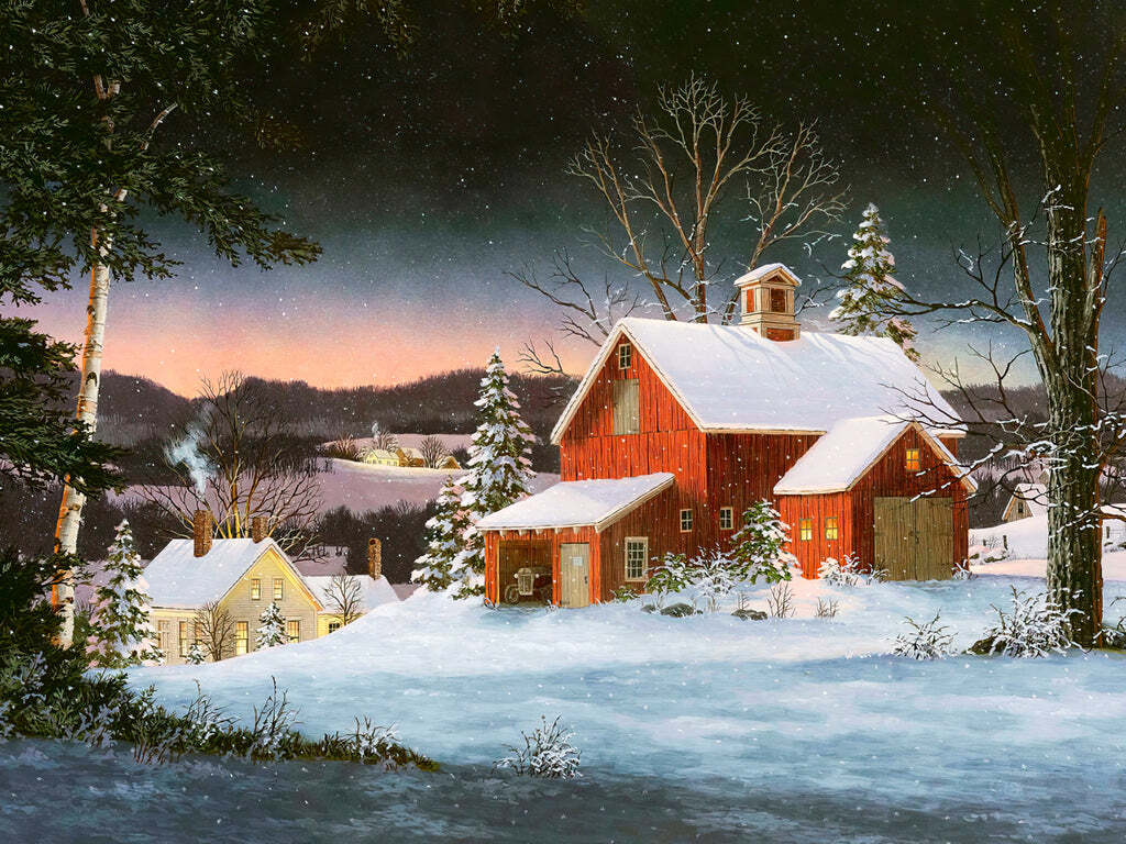 Winter Farm Wallpaper