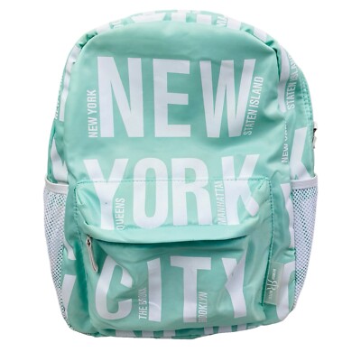 ROBIN RUTH Bold Letter - New York City Backpack Mint Green White ...
