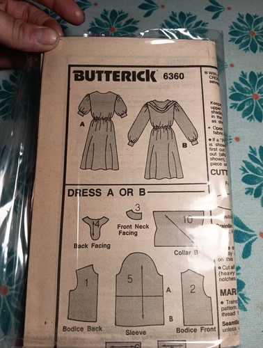 Butterick 6360 Dress Vtg UC FF SZ 8, 10 ,12 | eBay