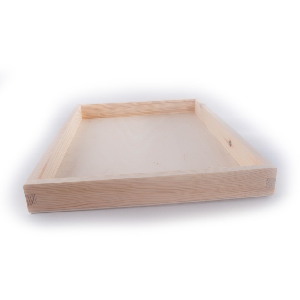 Rectangular Wooden Slim Flat Open Top Box /35x25x3cm Pine Display Tray ...