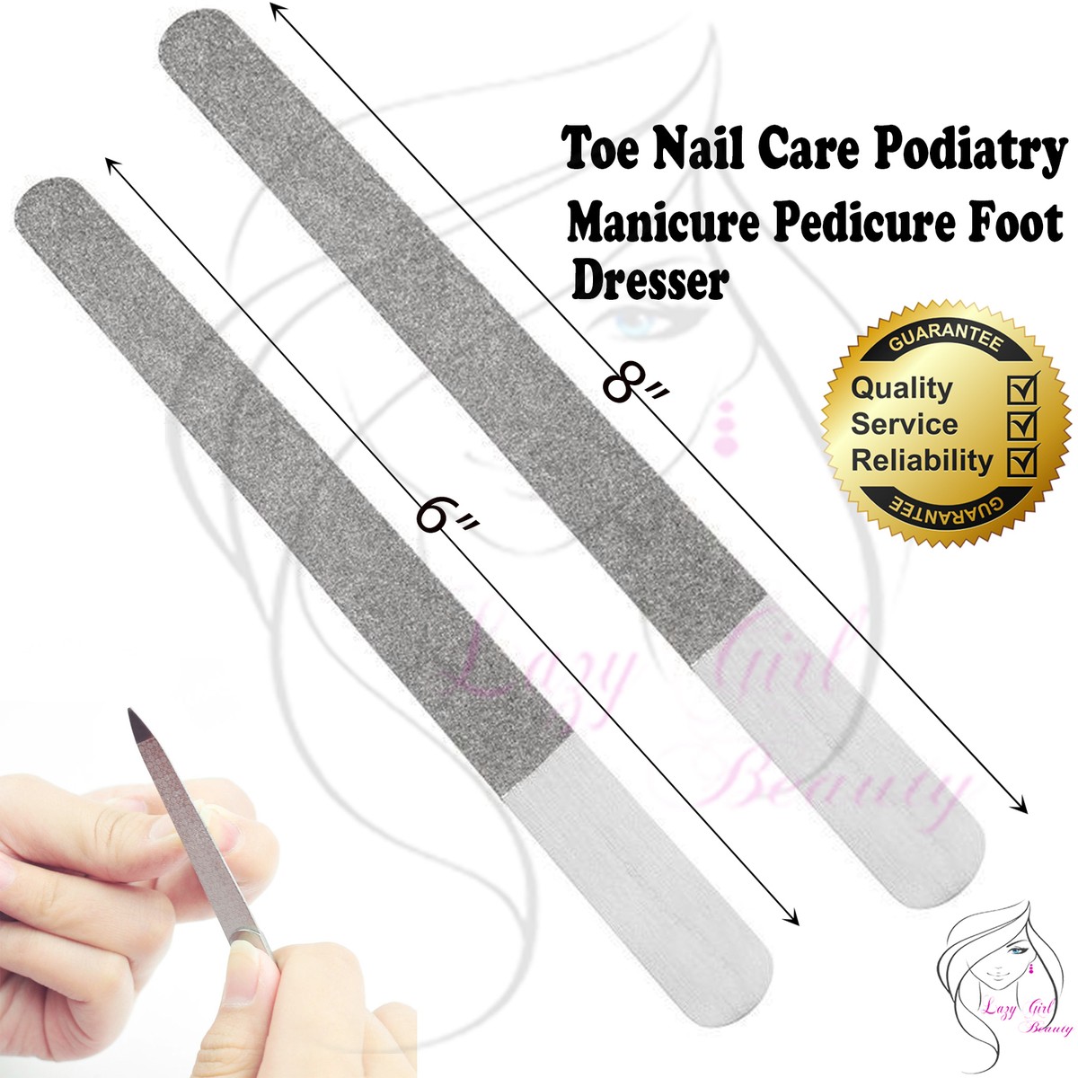 Flowery Manicure & Pedicure Nail Files 8 Diamond DEB Nail Files Set ...