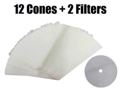 12 Filter Cones Bags for Filter Queen Majestic Vacuums Plus 2 Filters ...