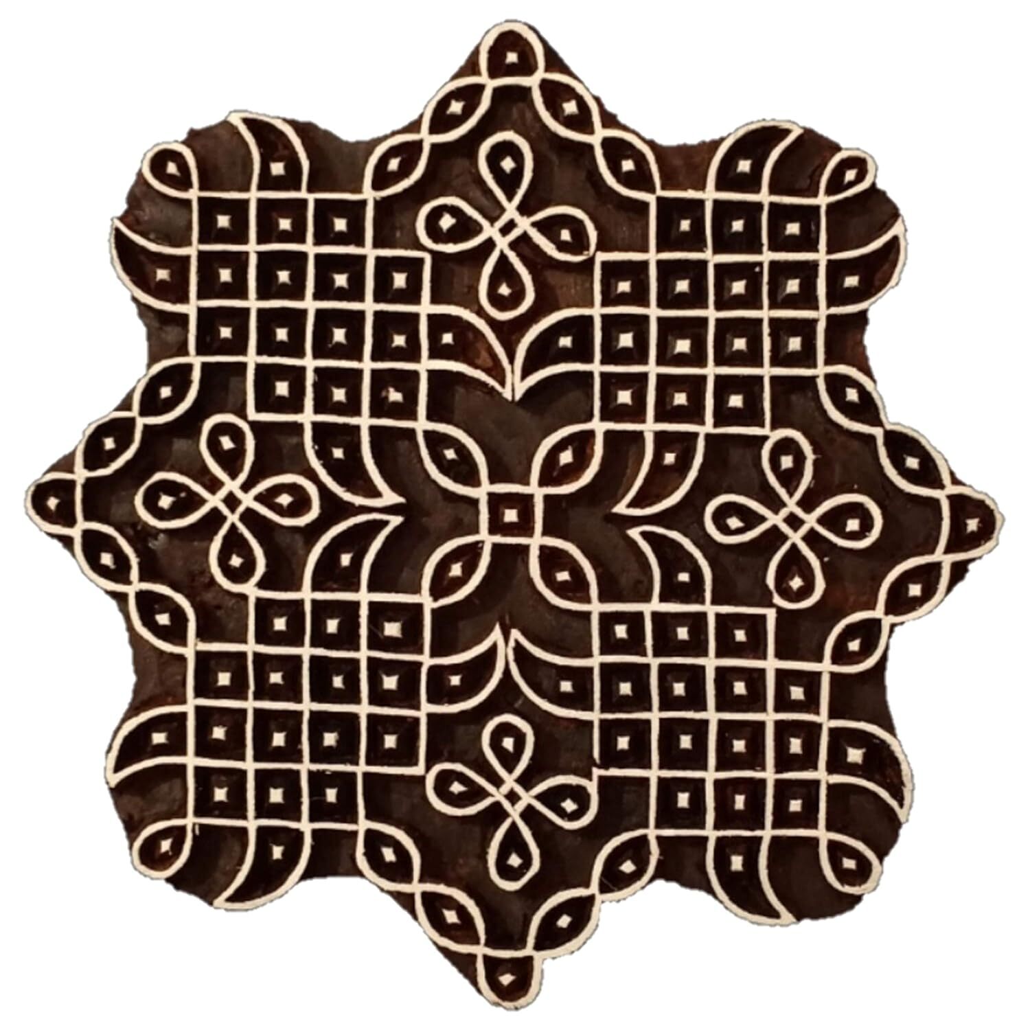 Wooden Printing Rangoli Block Stamp Mehandi Textile Printing Pottery 4 ...