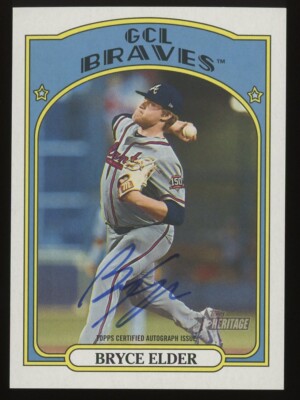 Bryce Elder 2021 Topps Heritage Minors Real One Auto Autograph Braves ...
