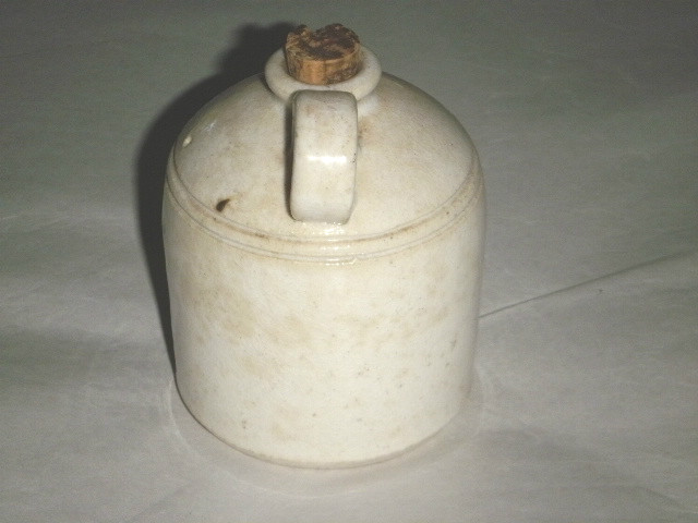 LIVERMORE CALIFORIA ANTIQUE RABOLI 4" WINE JUG BANDED BREATHER HOLE ...