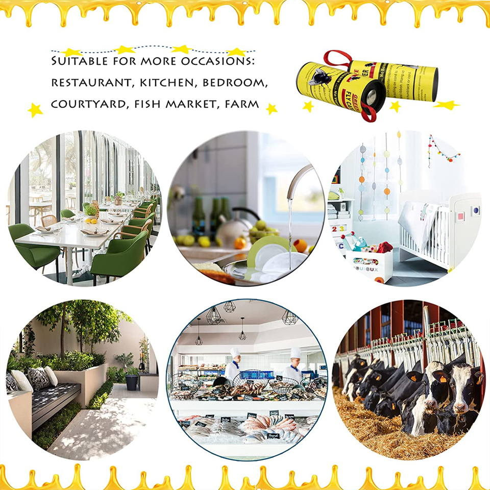16 Rolls Fly Sticky Trap Paper Insect Bug Catcher Strip Fly Sticker Non ...