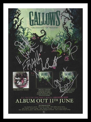 GALLOWS ENTIRE BAND AUTOGRAPHED SIGNED & FRAMED PHOTO PRINT | eBay UK