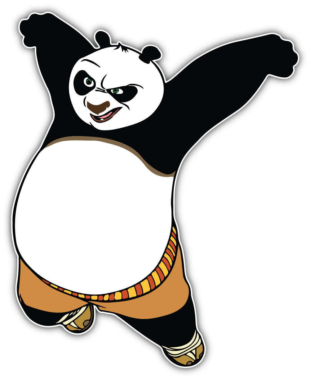 Kung Fu Panda Po Cartoon Sticker Bumper Decal - ''SIZES'' | eBay