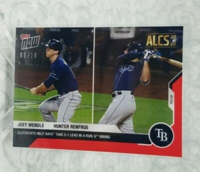 2020 TOPPS NOW #411 RAYS JOEY WENDLE HUNTER RENFROE - Red Parallel #5 / ...