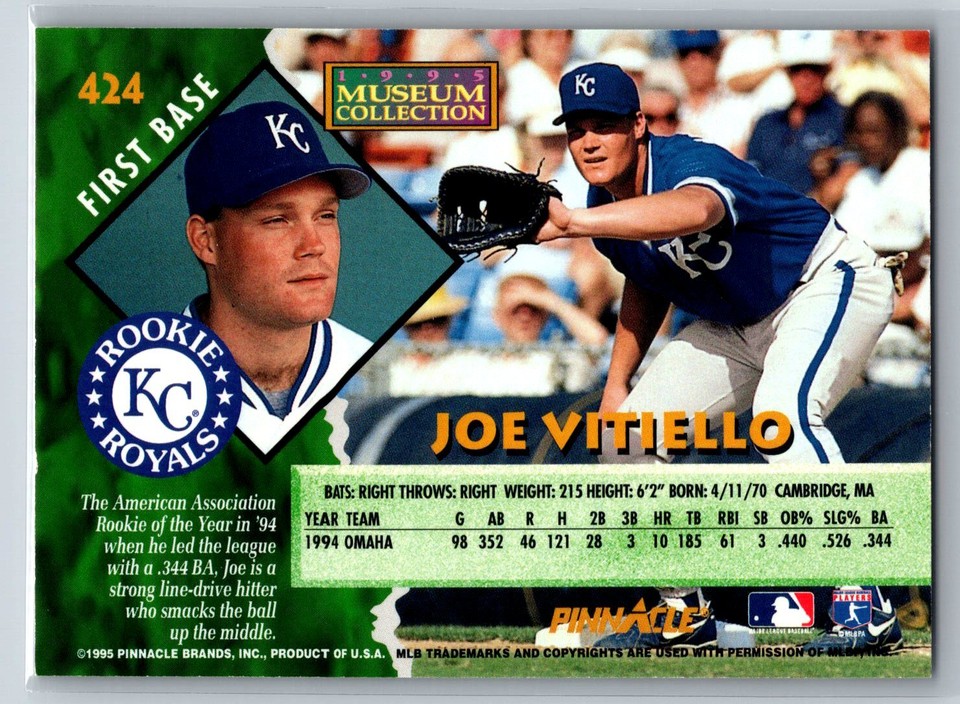 1995 Pinnacle Joe Vitiello Museum Collection Parallel Kansas City ...