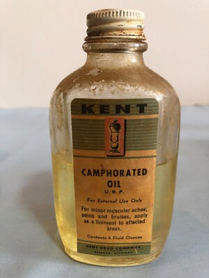 VINTAGE Kent Camphorated Oil 4 oz. PARTIAL | eBay