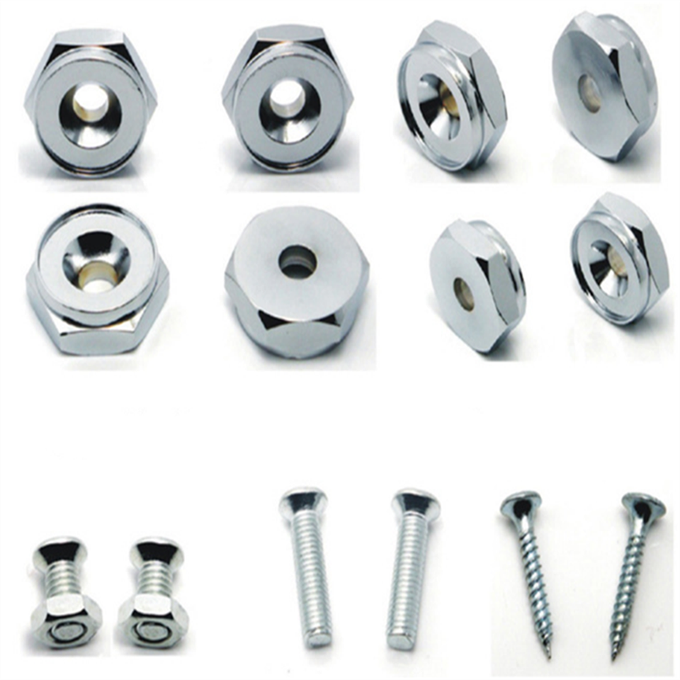 4pcs For AMG Logo Metal Bolt Caps Car License Plate Bolts Frame Screw ...