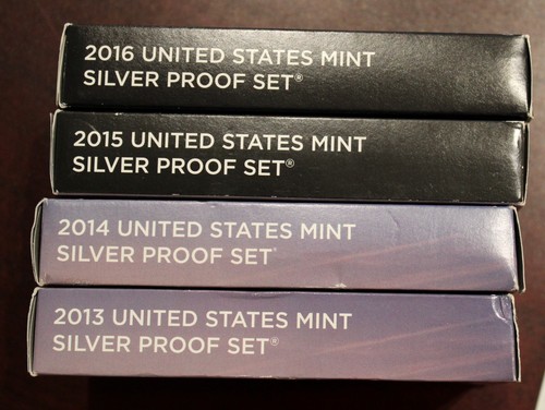 Lot of 4, 2013, 2014, 2015, 2016 US Mint Issued Silver Proof Sets !! | eBay