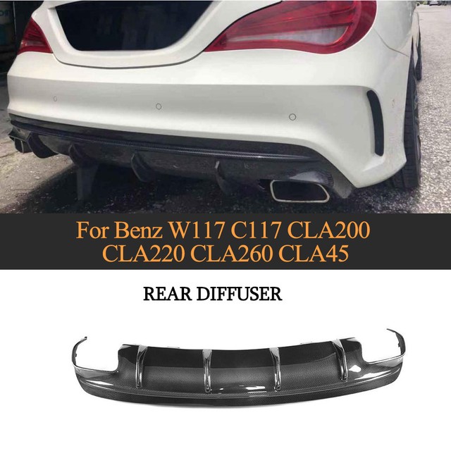 Carbon Rear Bumper Diffuser Lip Kit for MERCEDES BENZ C117 Cla250 ...