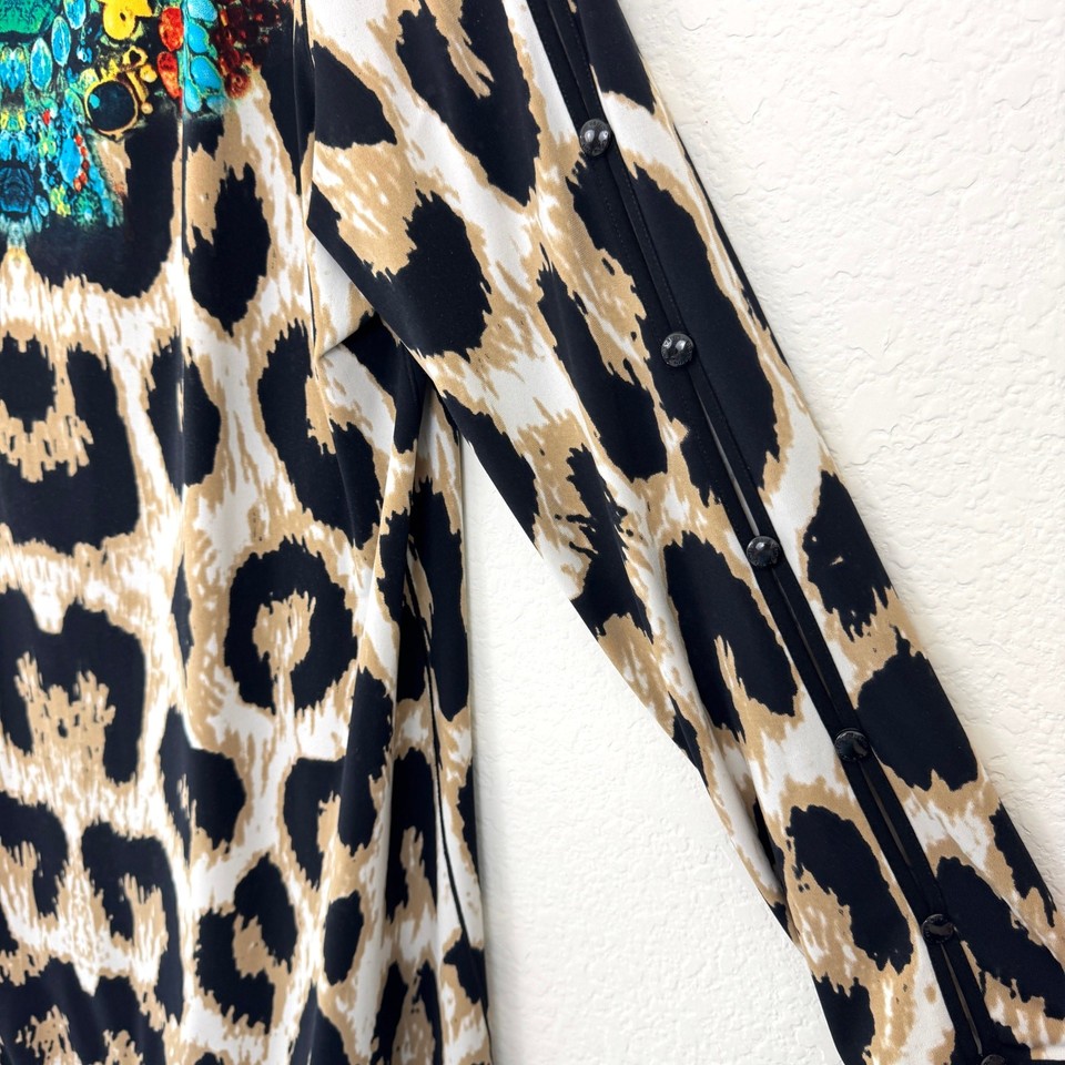 Eva Varro Women Tunic Top Blouse Size 2X Artsy Abstract Long Sleeve ...