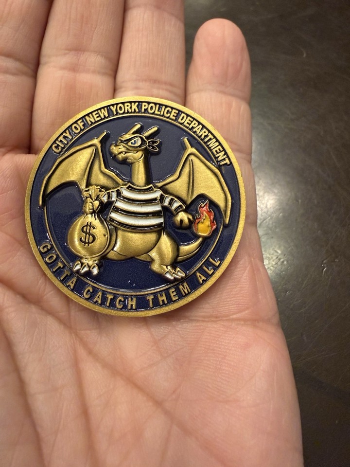 Rare NYPD Major Case Squad Challenge Coin - Pikachu & Charizard Police ...