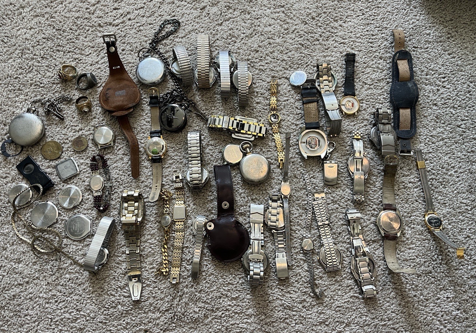 WATCH LOT Of Over 25 Vintage Watches. Timex, Quintel, Rolex Read ...