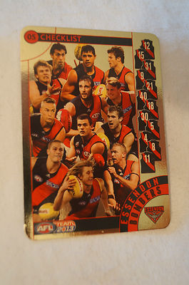 ESSENDON BOMBERS - Gold Card - Football Card - Checklist | eBay Australia
