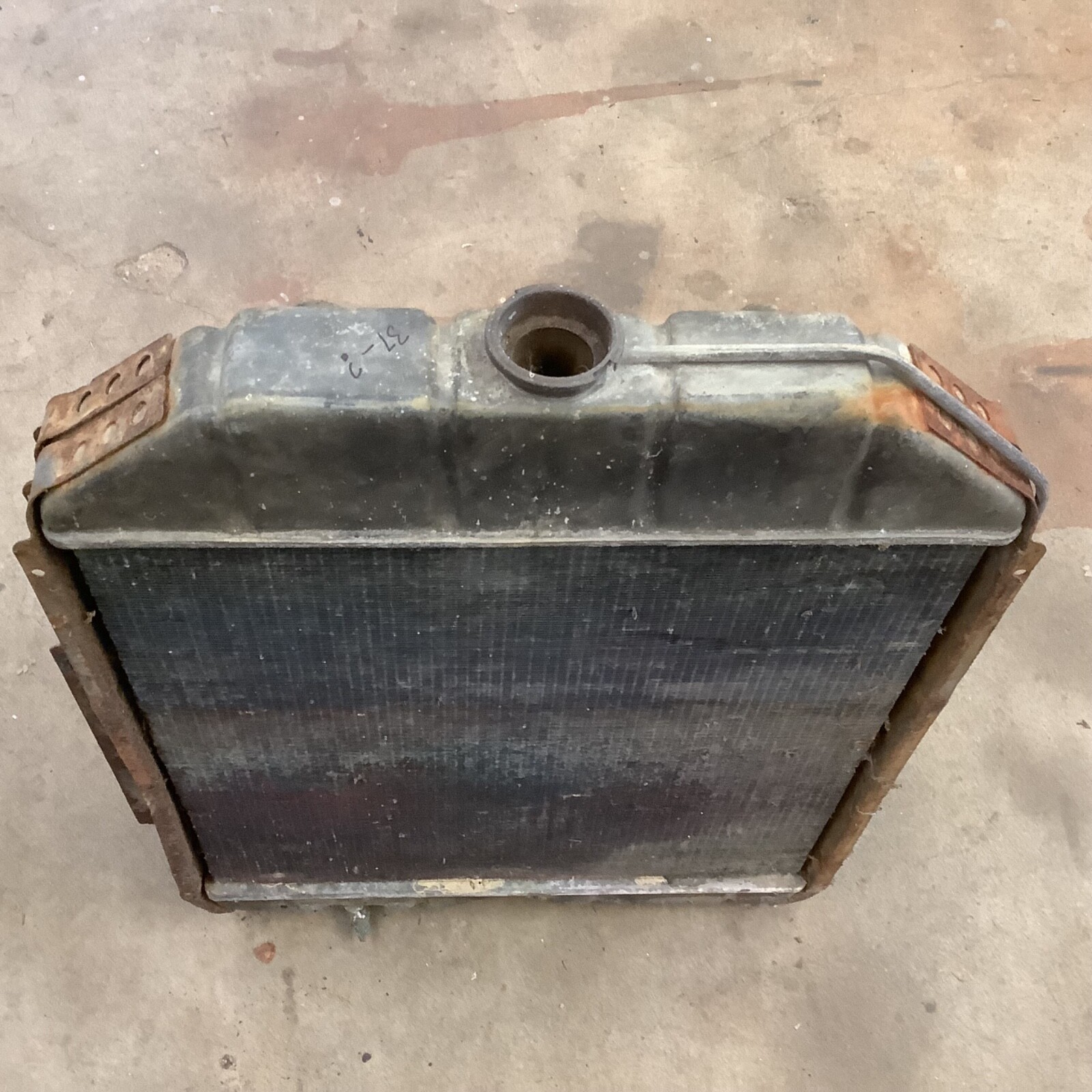 Vintage Original 1937 - ? Ford Car Radiator Core Assembly w/ Cowl ...